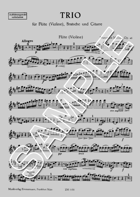 ムラマツフルート｜TRIO,OP.45: 楽譜