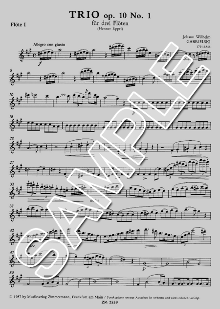ムラマツフルート｜TRIO,OP.10/1: 楽譜