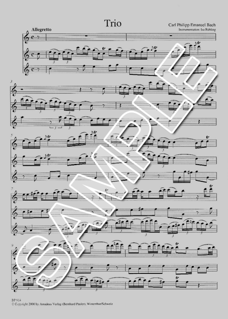 ムラマツフルート｜TRIO IN C-DUR (3A): 楽譜