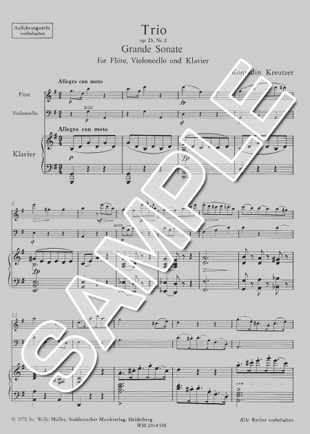 ムラマツフルート｜TRIO G-DUR(GRANDE SONATE),OP.28/2: 楽譜