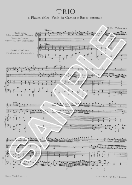 ムラマツフルート｜TRIO F-DUR AUS’ESSERCIZII MUSICI’(A.VG.BC) TWV42:F3: 楽譜