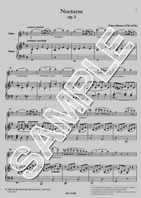 ムラマツフルート｜NOCTURNE,OP.5: 楽譜