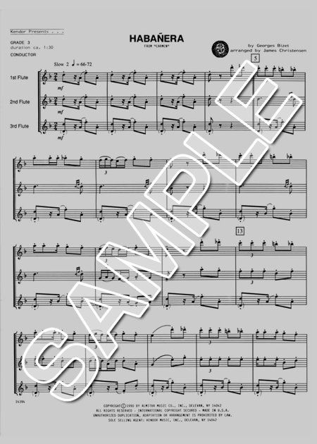 ムラマツフルート｜HABANERA (ARR.:J.CHRISTENSEN): 楽譜