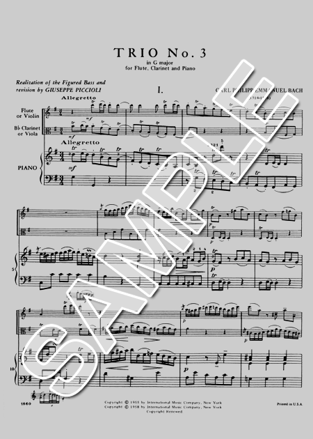 ムラマツフルート｜TRIO NO.3 G-DUR (ED.PICCIOLI): 楽譜