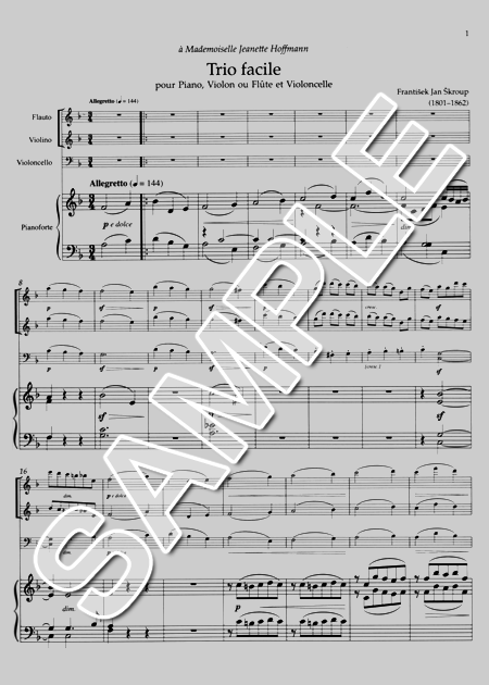 ムラマツフルート｜TRIO FACILE F-DUR OP.28: 楽譜