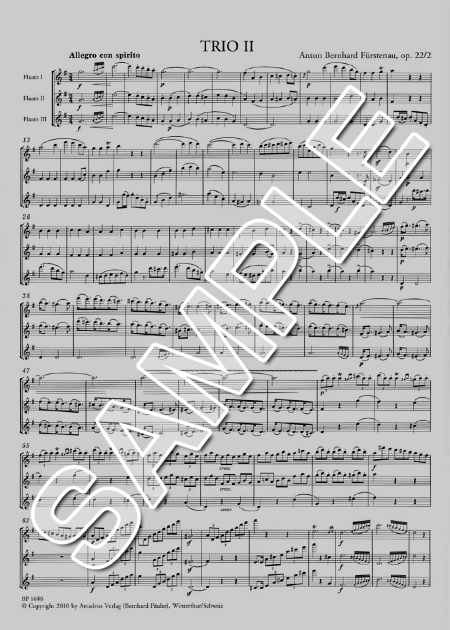 ムラマツフルート｜TRIO MIT FUGE IN G-DUR OP.22/2: 楽譜