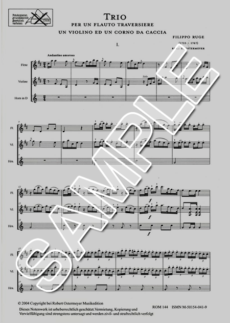 ムラマツフルート｜TRIO D-DUR, SCORE & PARTS: 楽譜