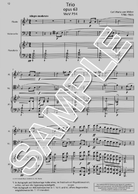 ムラマツフルート｜TRIO G-MOLL OP.63: 楽譜
