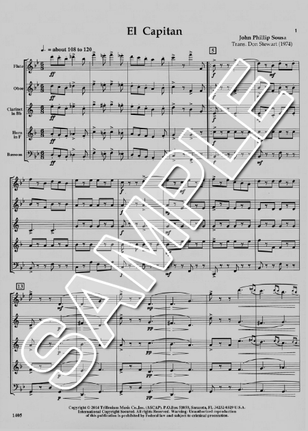 ムラマツフルート｜EL CAPITAN, SCORE & PARTS (ARR.STEWART): 楽譜