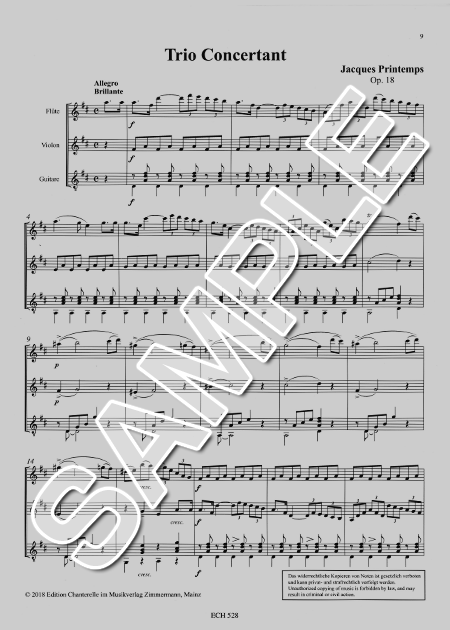 ムラマツフルート｜TRIO CONCERTANT OP.18, SCORE & PARTS: 楽譜