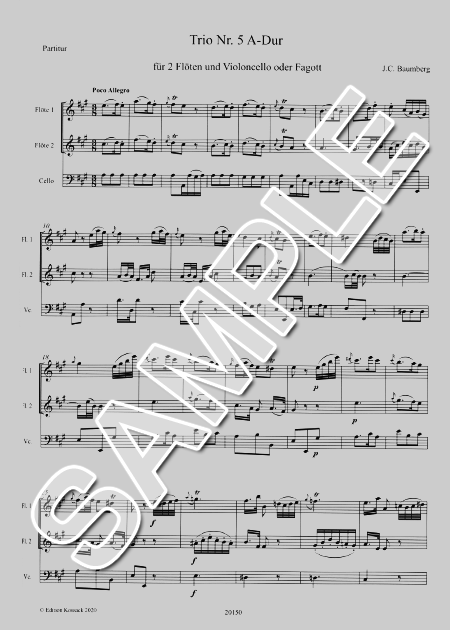 ムラマツフルート｜TRIO NR.5 A-DUR: 楽譜