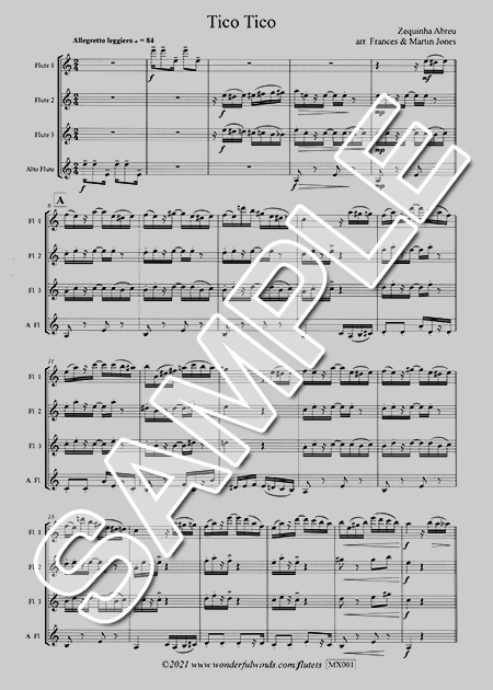 ムラマツフルート｜TICO TICO (ARR.F.JONES & M.JONES), SCORE & PARTS: 楽譜