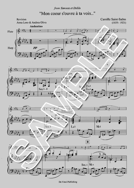 ムラマツフルート｜MON COEUR S’OUVRE A TA VOIX (ED.OLIVA & LORO): 楽譜