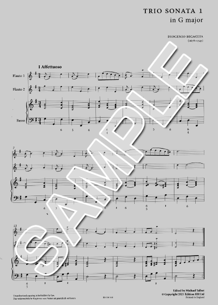 ムラマツフルート｜THREE TRIO SONATAS (ED.TALBOT) (G/G/g): 楽譜