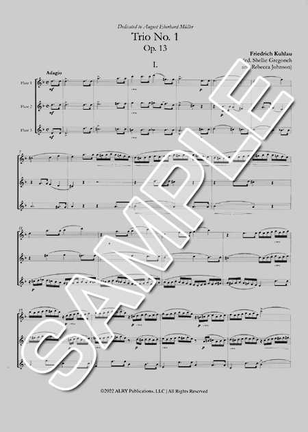 ムラマツフルート｜TRIO NO.1 OP.13 D-DUR, SCORE & PARTS: 楽譜