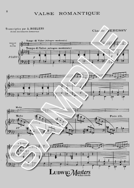 ムラマツフルート｜VALSE ROMANTIQUE (ARR.ROELENS): 楽譜
