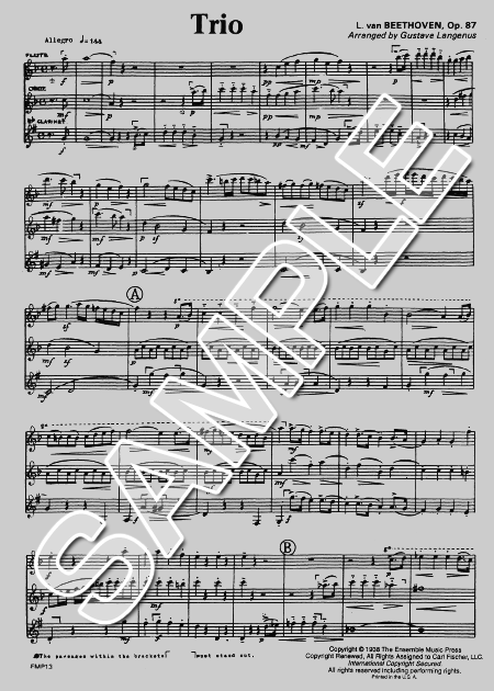 ムラマツフルート｜TRIO,OP.87,SCORE&PARTS: 楽譜