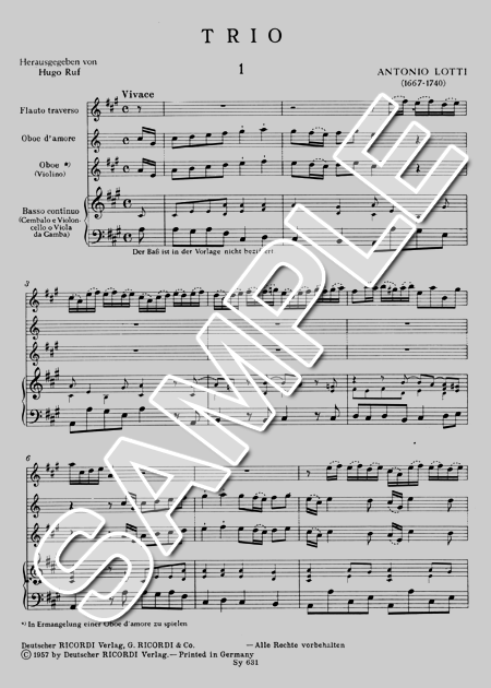 ムラマツフルート｜TRIO A-DUR,SCORE & PARTS: 楽譜